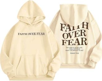 Generic HUIFUAO Jesus Loves You Pull &agrave; Manches Longues pour Femme, imprim&eacute; Lettres, Cordon de Serrage, Sweat &agrave; Capuche surdimensionn&eacute;, Sweat-Shirt surdimensio