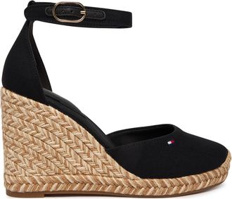 Tommy Hilfiger Espadrilles Tommy Hilfiger Flag High Wedge Espad Closed Toe FW0FW09225 Schwarz