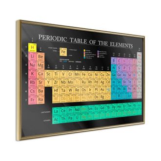 Paris Prix Paris Prix - Affiche Murale Encadr&eacute;e Periodic Table of the Elements 60 x 40 cm Or