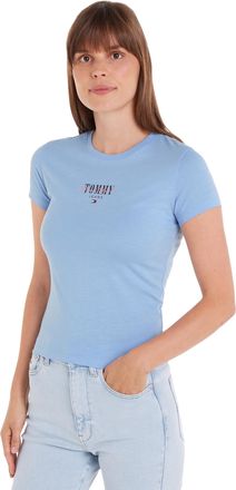 Tommy Jeans Damen T-Shirt Kurzarm Slim Rundhalsausschnitt, Blau (Moderate Blue), 3XL