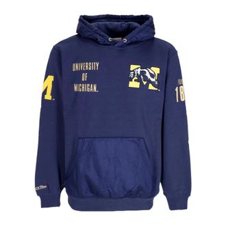 Mitchell & Ness Michigan Wolverines Kapuzenpullover - - Sweatshirts & Hoodies - Herren - Blau - L