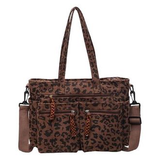 Generic Sac &agrave; bandouli&egrave;re imprim&eacute; l&eacute;opard tendance avec plusieurs poches pour femme, travail, shopping, voyage, quotidien, caf&eacute;, 14.57x6.3x10.24inch