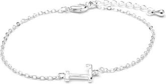 Luxenter Bracelet Alphabet finition argent - Lettre L, Talla &uacute;nica, m&eacute;tal, sans pierre pr&eacute;cieuse, Talla &uacute;nica, M&eacute;tal, Sans pierre pr&eacute;cieuse