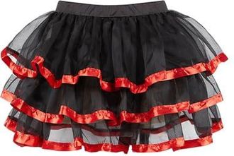 Generic Jupe tutu en tulle noire pour femme - Jupe tutu tendance &agrave; volants - Jupe de g&acirc;teau grande taille confortable en maille 3 couches - L&eacute;g&egrave;res - Pour car