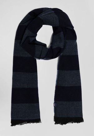 Eden Park Echarpe Large En Laine M&eacute;lang&eacute;e &Agrave; Rayures Bleu Marine