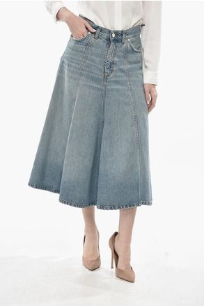 Haikure Denim Midi Flared Skirt size 27