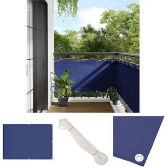 vidaXL The Living Store Balkon-Sichtschutz Blau 75x1000 cm 100 % Polyester-Oxford - Sonnenschirme & Sonnenschutze