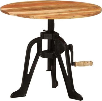 vidaXL Vidaxl - Table dappoint 60x(42-62) cm Bois massif dacacia et fonte