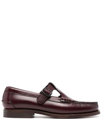 Hereu mocassins Alber &agrave; bout en amande - Rouge