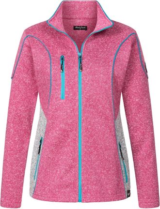 Rock Creek Damen Fleecejacke warm &Uuml;bergangsjacke Windbreaker Fleece Jacken Outdoorjacke Stehkragen Damenjacke Melange Fleecejacke Sweatjacke Pullover D-499 Pink 