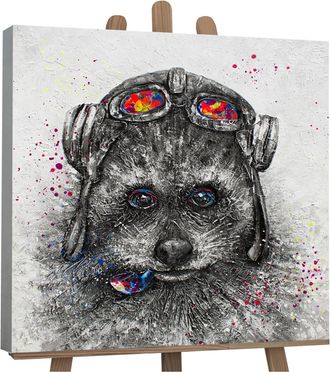 Yohji Yamamoto Art XXL Abstrakt Acryl Gem&auml;lde auf Leinwand Waschb&auml;r lustig handgemalt Wandbilder Wohnzimmer Kinderzimmer modern grau Wohndekor Bilder echte Kunst 90x