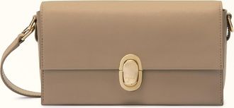 Furla Eclisse Umh&auml;ngetasche S Taupe Braun Sidney-kalbsleder Damen