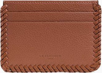 Le Tanneur Porte cartes Emilie en cuir grain&eacute; avec surpiq&ucirc;res