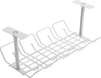 Aboofan Kabel Aufbewahrungsfach unter Schreibtisch H&auml;ngeregal aus Robustem Metall mit Netzstruktur Grauer Kabelorganizer f&uuml;r B&uuml;ro und K&uuml;che Einfach zu Montier