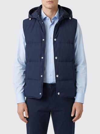 Eleventy Gilet matelass&eacute; en m&eacute;lange de laine avec capuche et logo contrastant