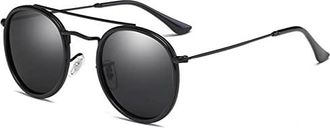 Generic Lunettes de soleil polarisées à monture ronde tendance pour hommes et femmes - Vacances en plein air - Pare-soleil pour conduite (couleur : A, taille 