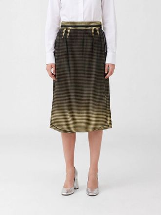 Maison Margiela Jupe midi &eacute;vas&eacute;e en laine vierge &agrave; carreaux