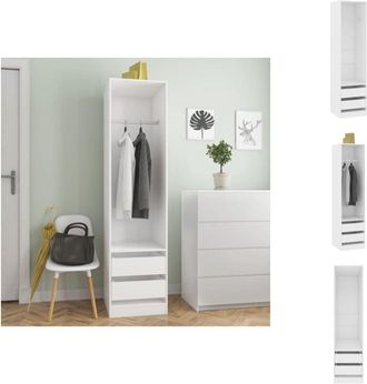 vidaXL Kleiderschrank mit Schubladen Wei&szlig; 50x50x200 cm Holzwerkstoff - Schreibtisch - Garderobe - Kommode - M&ouml;belst&uuml;ck - Wohnzimmer