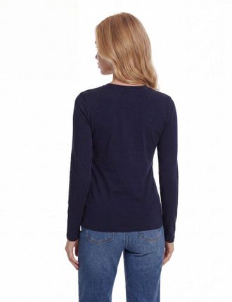 Guess Langarmshirt LS CN 4G ROUND CRYSTALS LOGO mit Nietenbesatz, Slim Fit