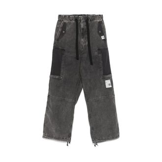 Miharayasuhiro Mihara Yasuhiro, Homme, Jeans, Noir, Taille: XS Pantalon Gris à Cordon de Serrage