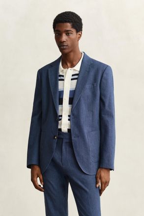 GANT Herren Anzugsakko aus Leinenmix (50) PERSIAN Blau