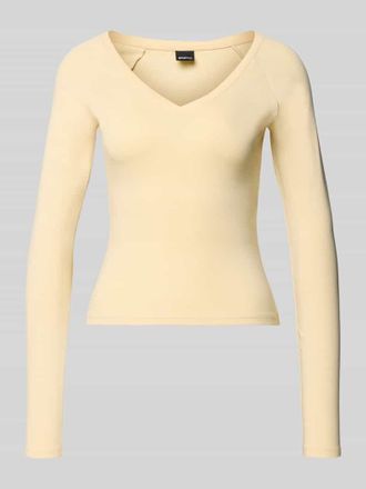Gina Tricot Slim Fit Longsleeve mit V-Ausschnitt