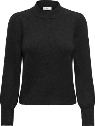 Jacqueline de Yong JdY Damen Pullover Strick Rundhals Langarm Regular fit modisch Oberteil, Farben:Schwarz, Größe:XL