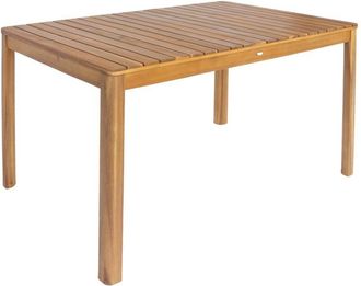 Sweeek Sweeek - Table de jardin en acacia naturel 6 places - Coins arrondis - Dimensions 120 x 80 x 75 cm - Id&eacute;ale pour repas en ext&eacute;rieur