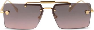 Versace Eckige Medusa Sonnenbrille - Gold
