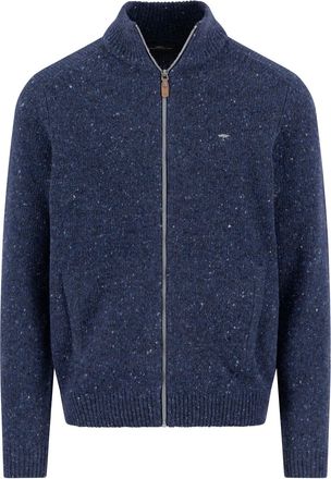 Fynch-Hatton Strickjacke aus Wollmix mit Rei&szlig;verschluss und Stehkragen Navy/XL