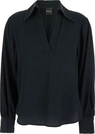 Pla&icirc;n Plain, Femme, Blouses et Chemises, Noir, Taille: 42 FR Chemise &agrave; Manches Bouffantes en Double Georgette