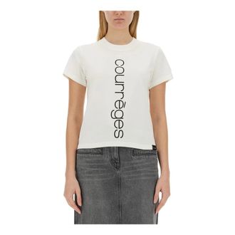 Courr&egrave;ges AC Straight Printed T-Shirt - - Tops - Damen - Wei&szlig; - M
