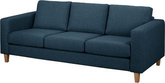 Norrwood home24 3-Sitzer Sofa Blau Webstoff Lark 214 x 86 x 90cm ohne Schlaffunktion Skandi