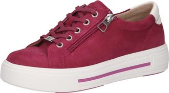 Caprice Damen Sneaker flach aus Leder mit Reißverschluss, Rosa (Pink Suede), 38.5 EU