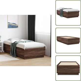 vidaXL The Living Store Bettgestell Braun Eichen-Optik 90x190 cm Holzwerkstoff - Holz
