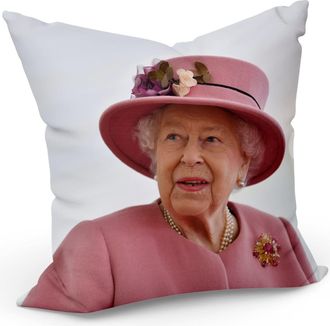 Fabulous Kissen Kissenbezug 40x40 cm Queen Elizabeth II Rosa Tunika K&ouml;nigin von England