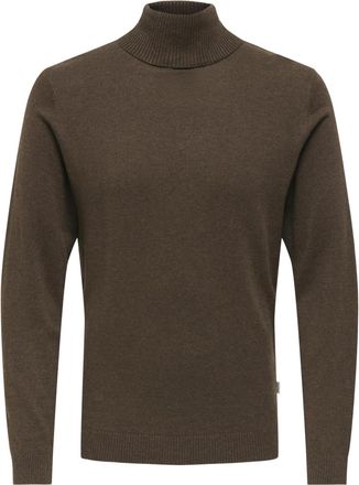 Only & Sons Herren Onsloui Reg 12 Mel Roll Knit Noos, Coffee Bean, XL EU