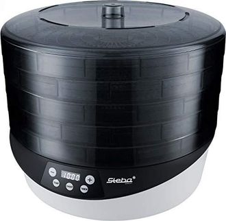 Steba Elektronischer Dörrautomat ED 8 | zum Trocknen und Haltbarmachen von Obst, Gemüse, Kräutern u.v.m. | Gleichmäßige und schnelle Tocknung durch 360° rot