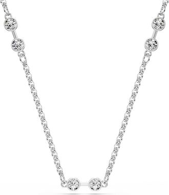 Swarovski Remix Halskette, Rundschliff, Wei&szlig;, Rhodiniert