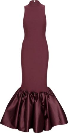 Rotate Rotate Birger Christensen, Femme, Robes, Rouge, Taille: 36 FR Fitted Maxi Dress Zinfandel