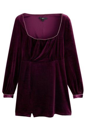 Next Minikleid Lang&auml;rmeliges Minikleid mit verziertem Ausschnitt (1-tlg)