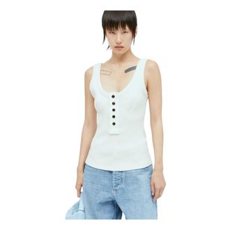 Bottega Veneta Tanktop mit aufgesetzter Knopfleiste - - Tops - Damen - Wei&szlig; - M