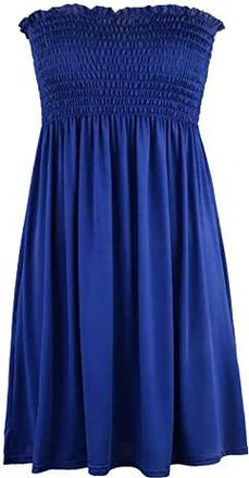 Generic Femmes Été Sweetheart Solid Wrap Taille Haute A-Line Robe Plissée Bohème Plage Mini Jupe, Bu2., XL