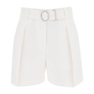Jil Sander Baumwoll-Bermudashorts mit abnehmbarem G&uuml;rtel - - Shorts - Damen - Wei&szlig; - XS