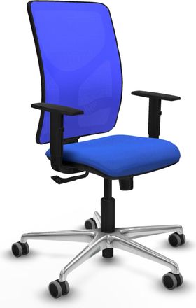 Piqueras y Crespo Stuhl aus Polycarbonat, blau, mit 1D-Armlehnen, h&ouml;henverstellbare Lendenwirbelst&uuml;tze, ausgestattet mit 3 Positionen und Schneideschaum, mit Rollen von