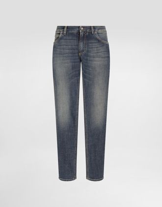 Dolce & Gabbana Jeans Regular Stretch Blau Gewaschen - Mann Jeans Mehrfarbig 48