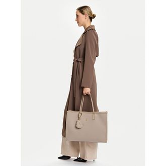 Tommy Hilfiger Handtasche Tommy Hilfiger Th City Large Tote Melton AW0AW18215 Beige