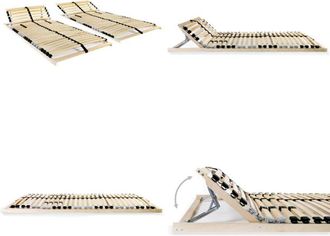 vidaXL Lattenroste 2 Stk. mit 28 Latten 7 Zonen 90x200 cm - Lattenrost - Holzrahmen - Buche - Birkenholz - Lattenrost 90x200 - Home & Living