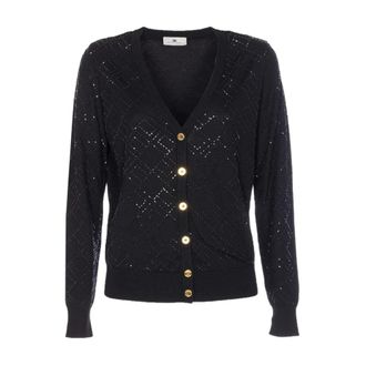 Elisabetta Franchi Schwarzes Stricktop - - Knitwear - Damen - Schwarzk - XS