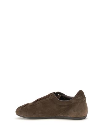 Dolce & Gabbana Womens Low-Top Suede Sneakers Black Upper: Trainers